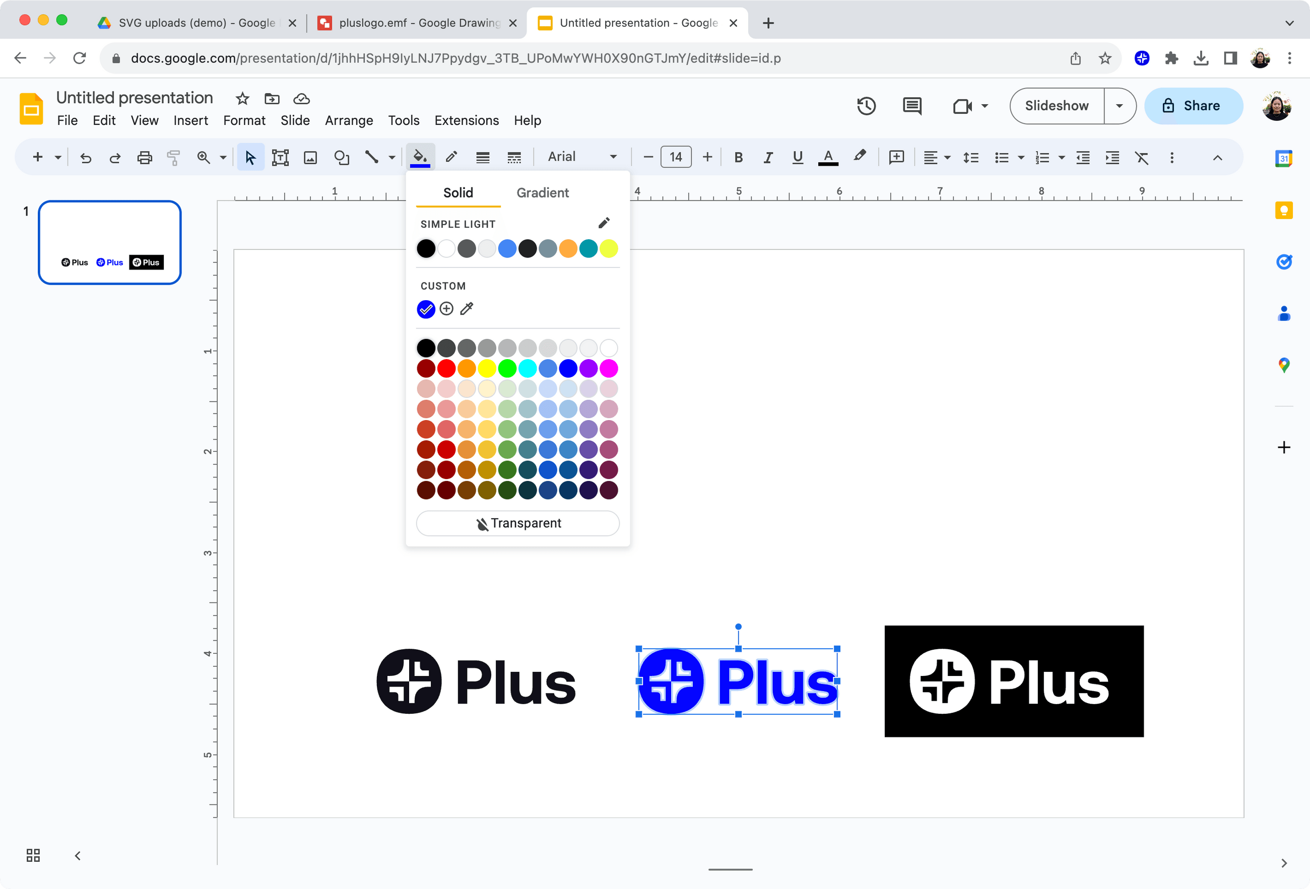 Guide: How to import an svg into Google Slides - Plus