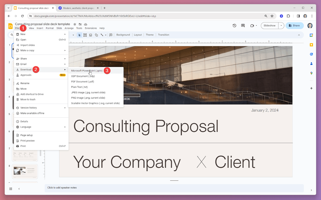 How to convert Google Slides to PowerPoint - Plus